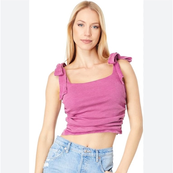Tops | Free People Boulevard Rouch Cropped Tank Top Dragonfruit Size ...